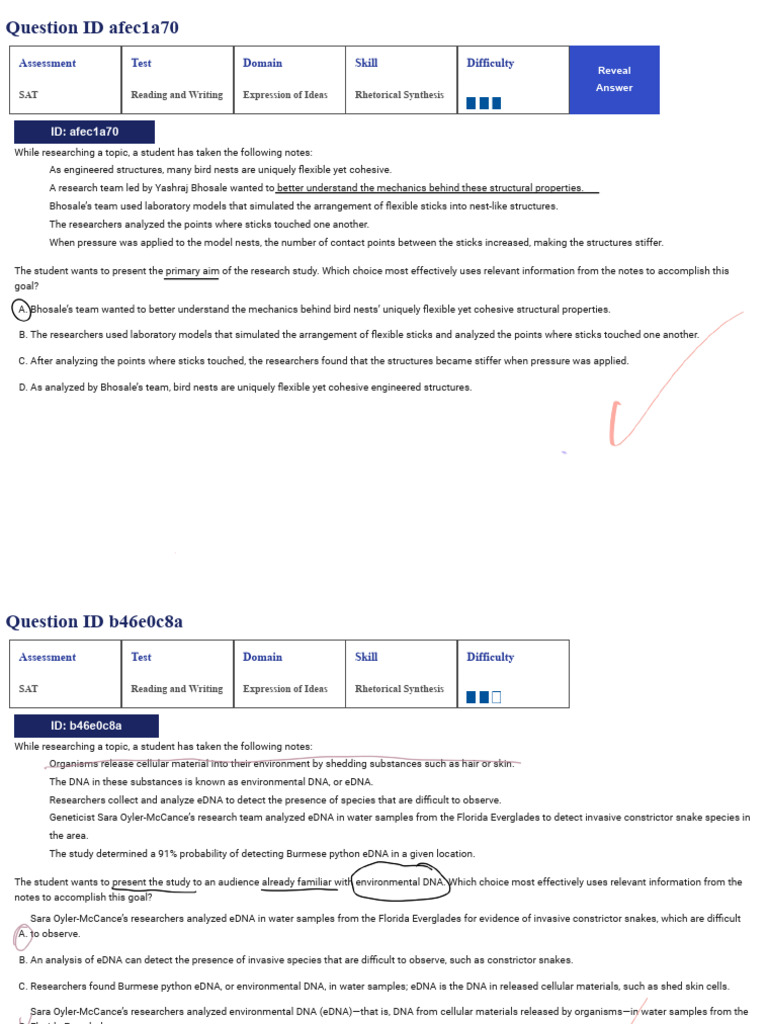 SAT Suite Question Bank - Expression of Ideas (No Answers) | PDF | Wool ...