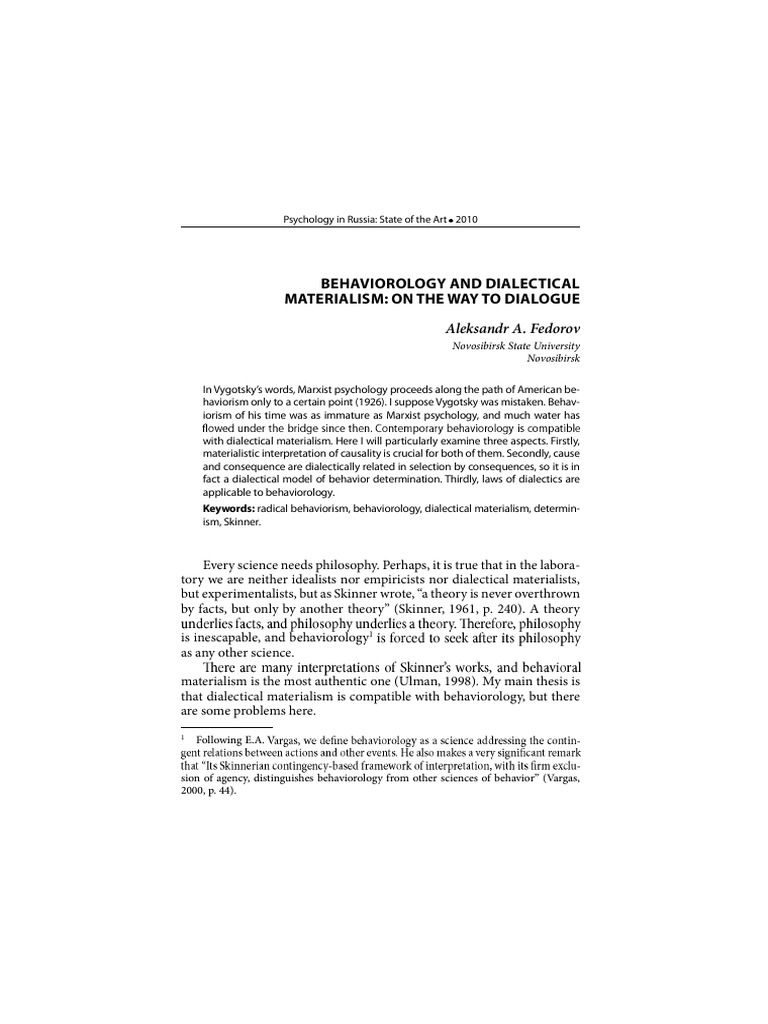 Behaviorismo e Materialismo | PDF