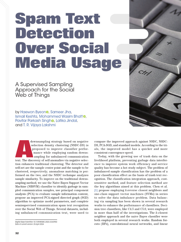 Enhanced Spam Detection in Social Media | PDF | Cluster Analysis ...