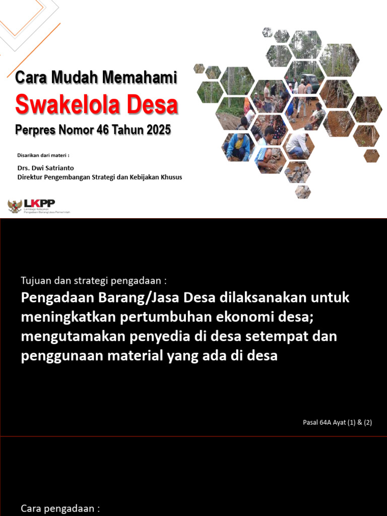 Panduan Swakelola Desa Perpres 46/2025 | PDF