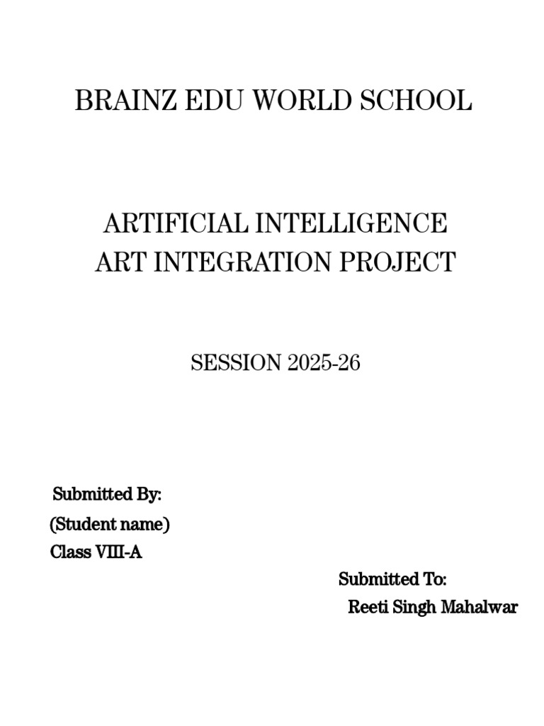 AI Art Integration Project Cover Page | PDF