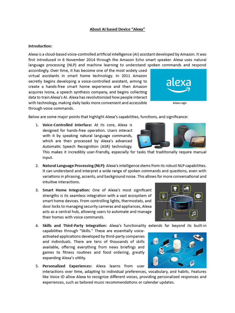 Overview of Amazon Alexa's Capabilities | PDF | Amazon Echo | Speech ...