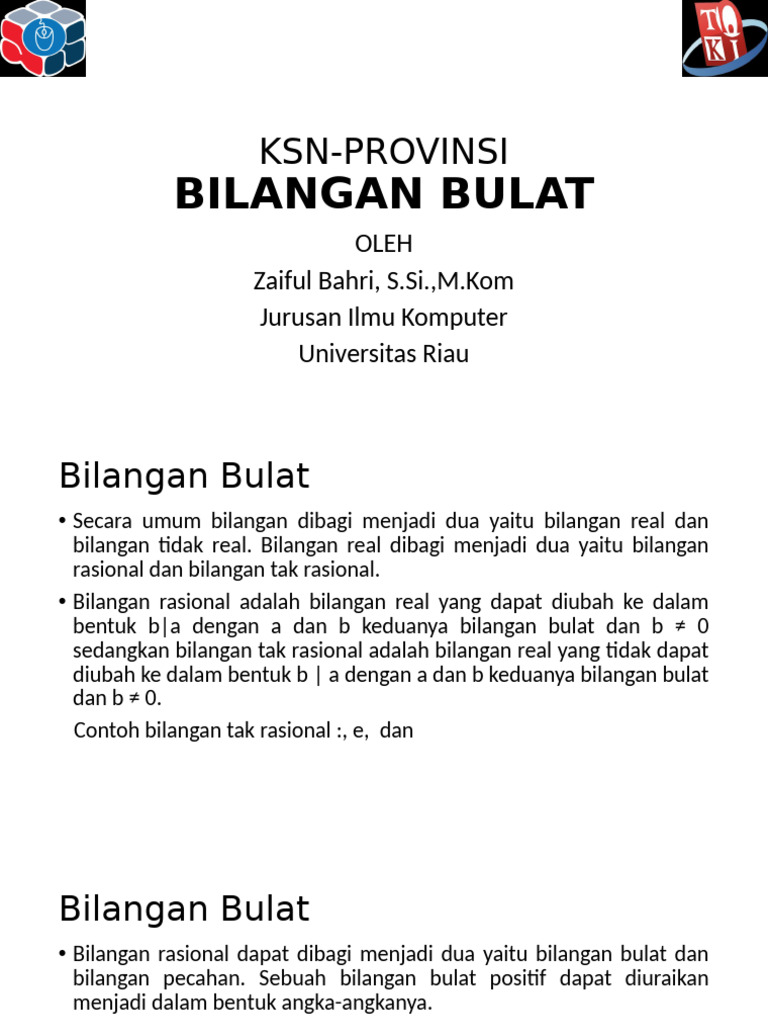 BIlangan Bulat Dan Operasinya | PDF