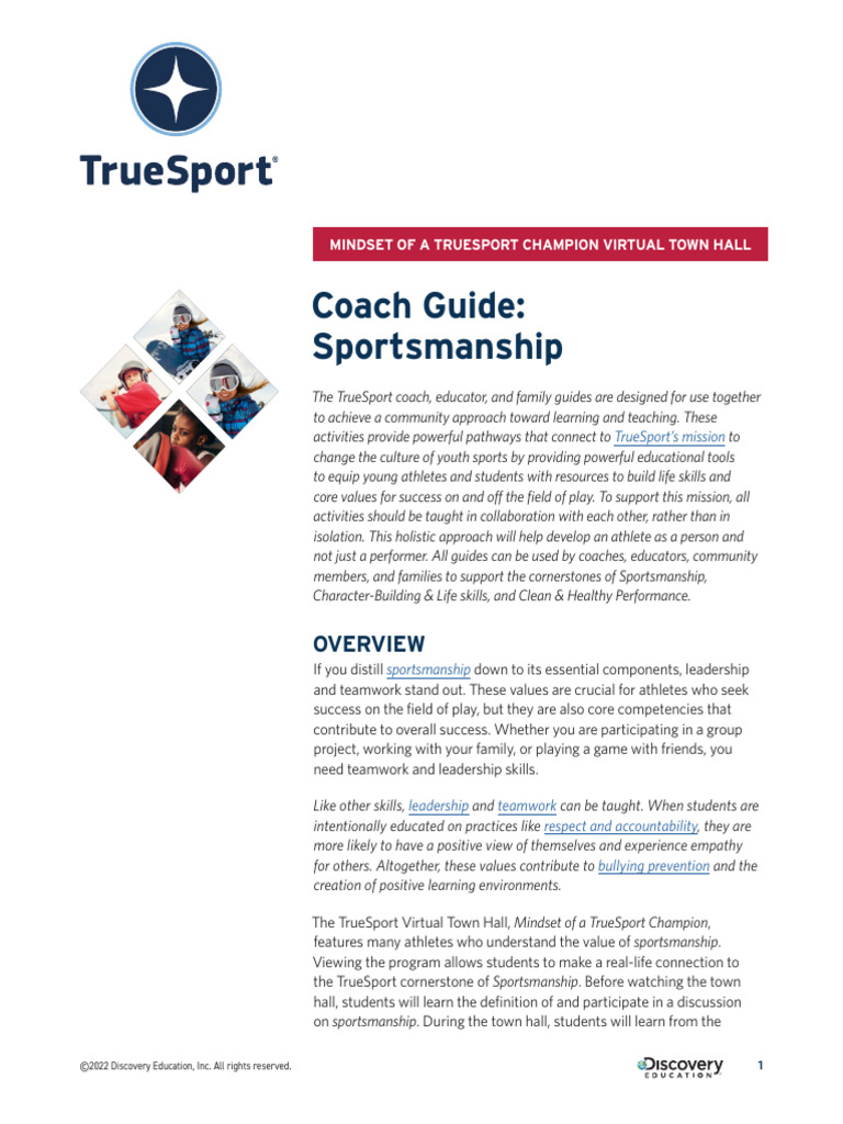 CoachGuide Sportsmanship | PDF | Leadership | Team Building