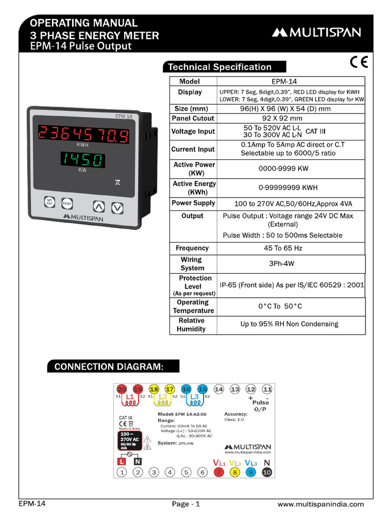 Epm 14 Pulse Output 1 | PDF