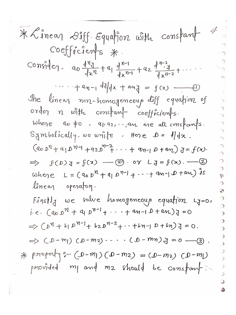 Differential Equation With Constant Coefficient 6th | PDF