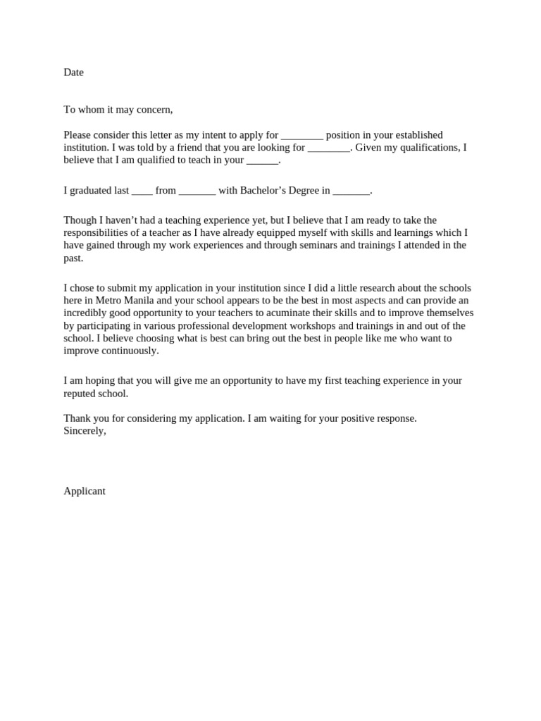 Cover Letter - Draft | PDF