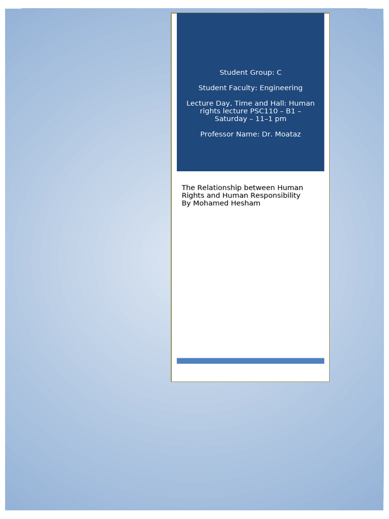 The Relationship Between Human Rights and Human Responsibility | PDF ...