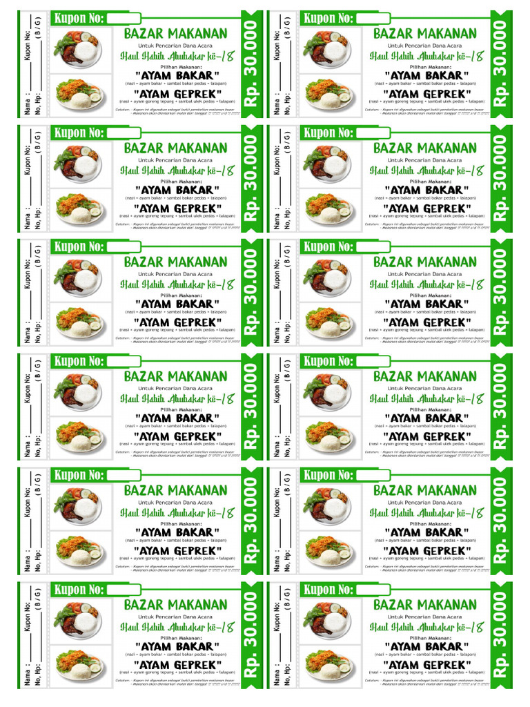 Contoh Cetak 1 Lembar 10 Kupon | PDF