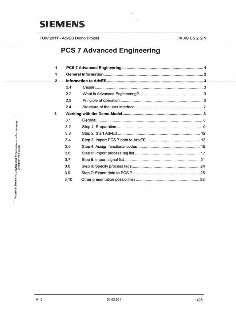 Pcs7 Advanced Engineering Demo Project | PDF