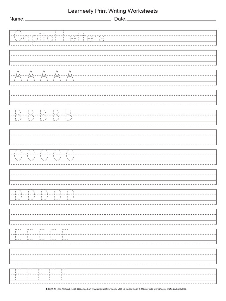 Print Capital Letters Dotted With Assignment Lines | PDF