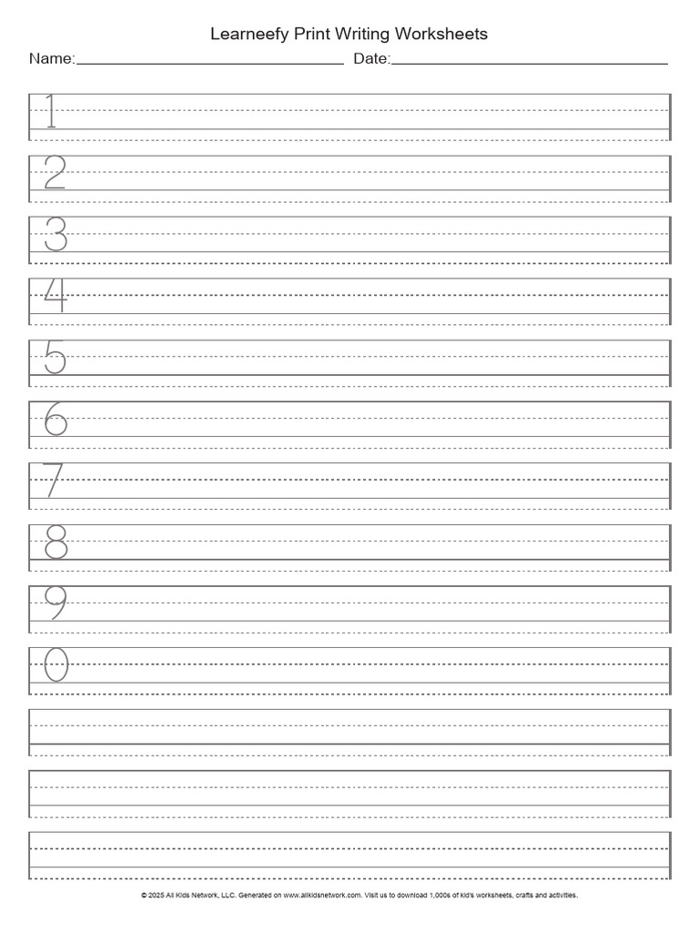 Learneefy Print Writing Worksheets | PDF