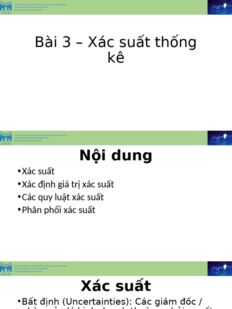 Lecture 3 - Statistical Mathematics - VN | PDF