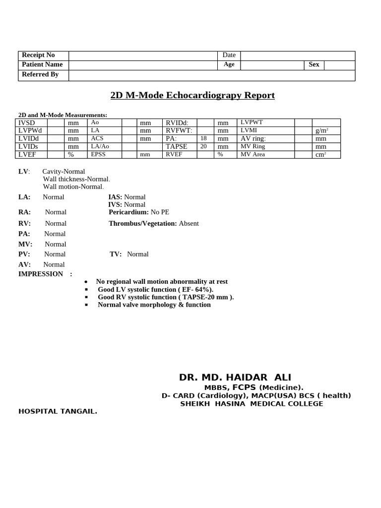 2D Colour Echo | PDF