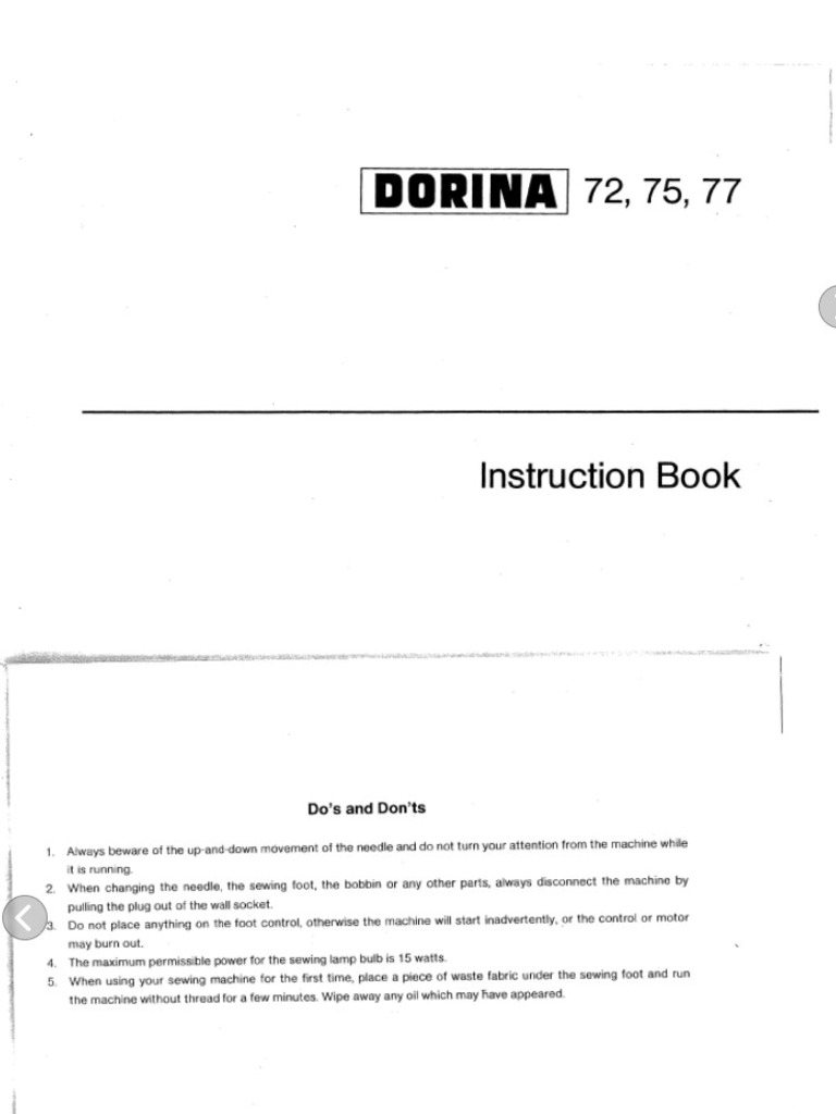 Manual Corina 72 PFAFF | PDF