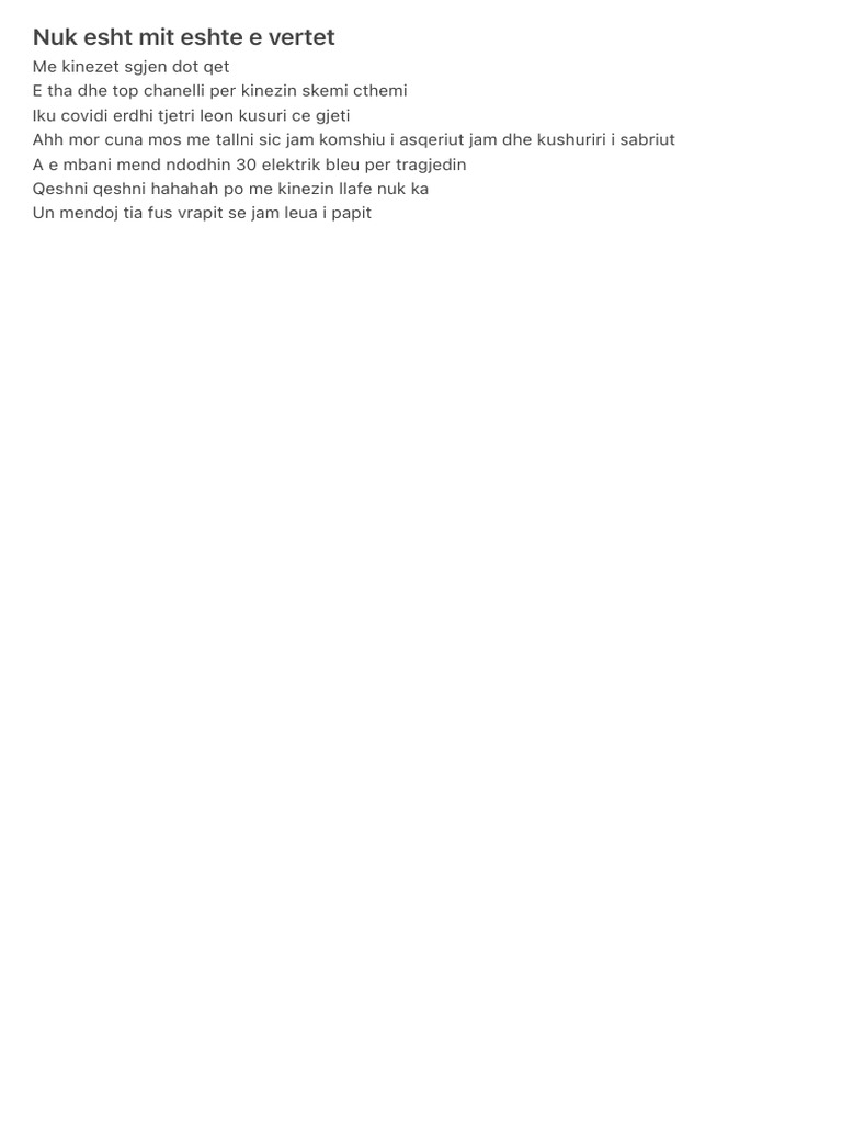 Nuk Esht Mit Eshte e Vertet | PDF