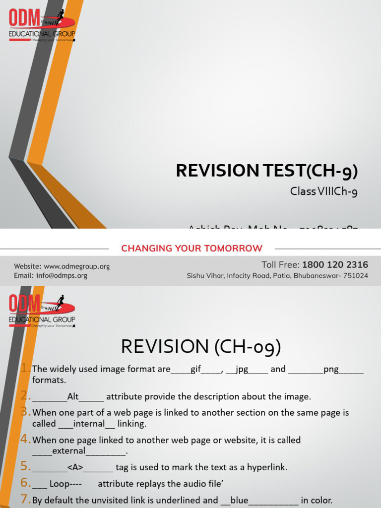 Ch9 Revision Answer Key | PDF