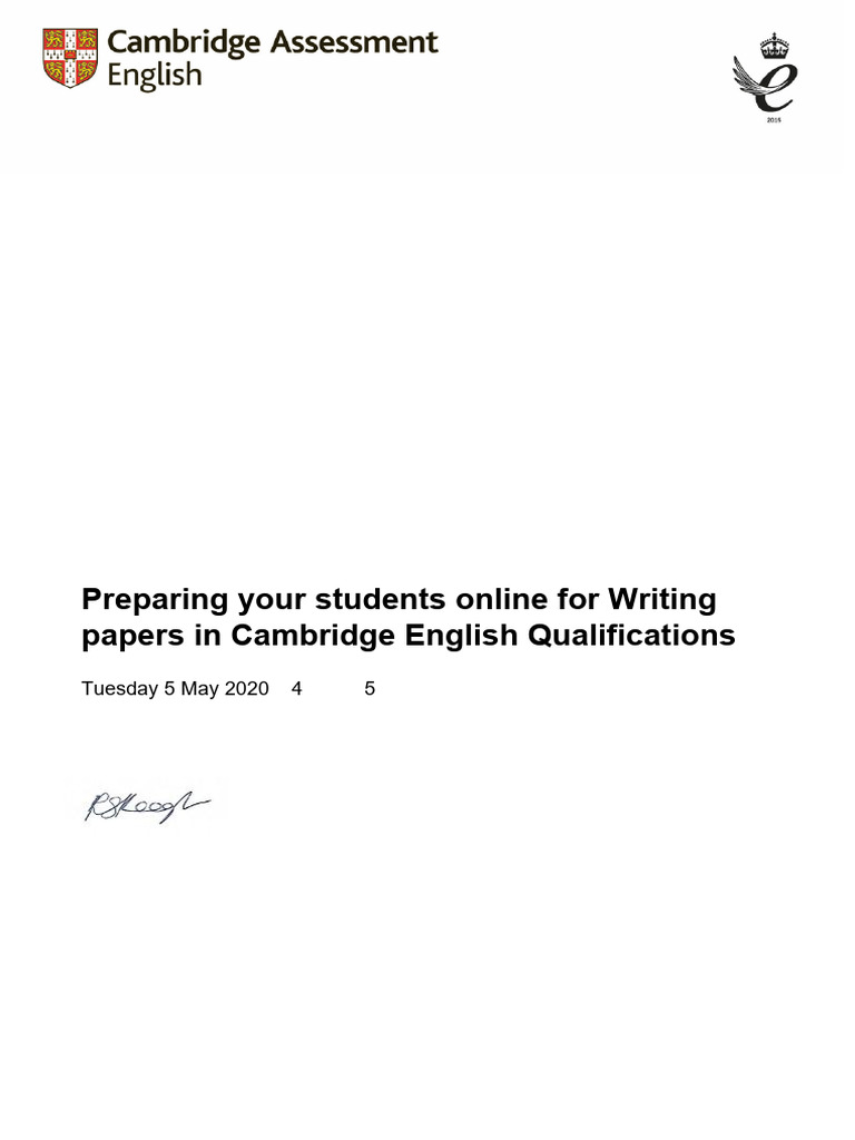 Webinar Cambridge Writing Skills | PDF