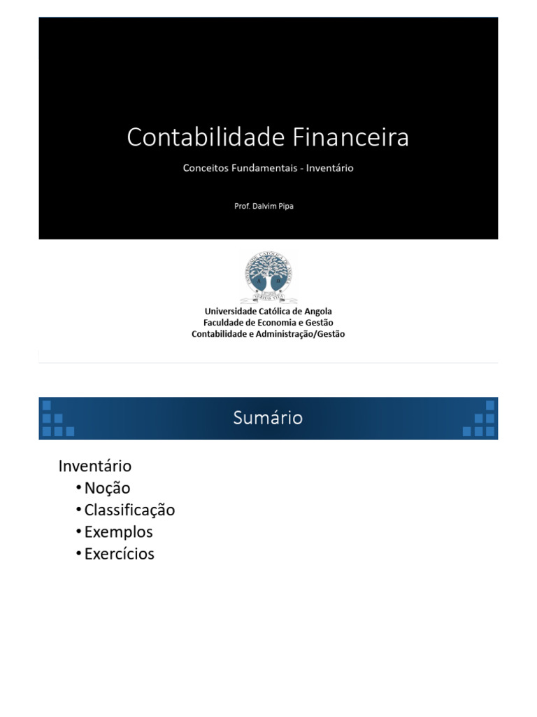 Inventário Classificado em Contabilidade | PDF | Economia financeira ...