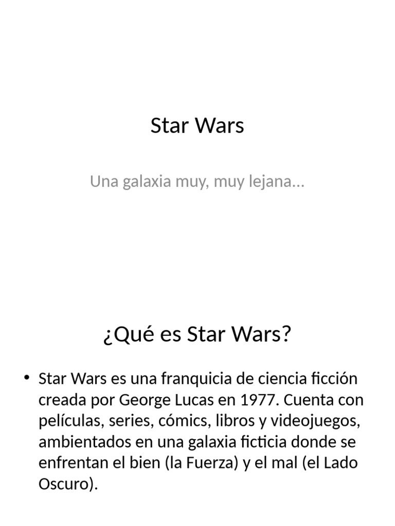 Presentación sobre Star Wars | PDF
