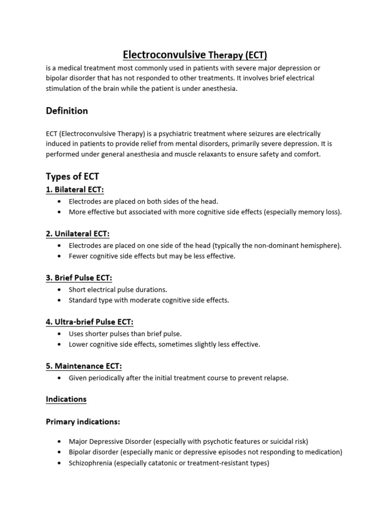 Electroconvulsive Therapy | PDF | Electroconvulsive Therapy | Major Depressive Disorder