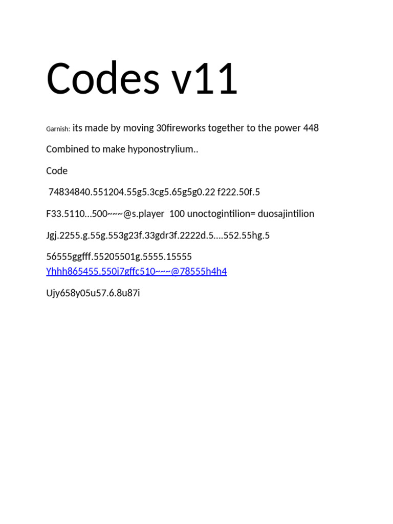 Codes v11 | PDF