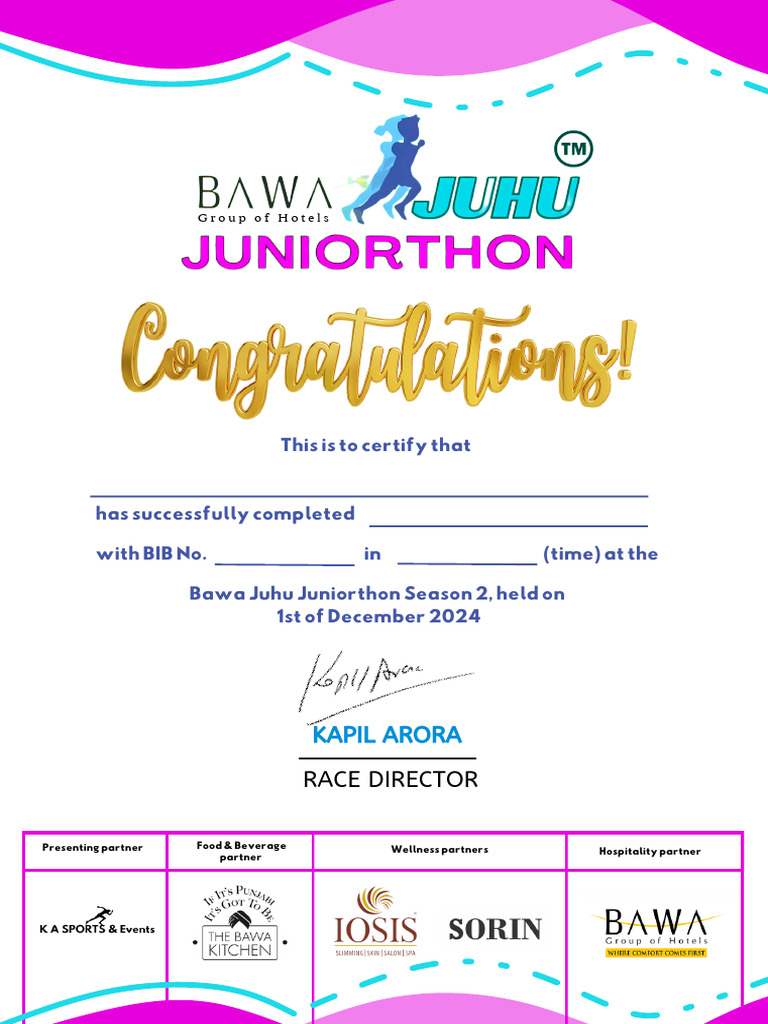 Juniorthon E Certificate | PDF