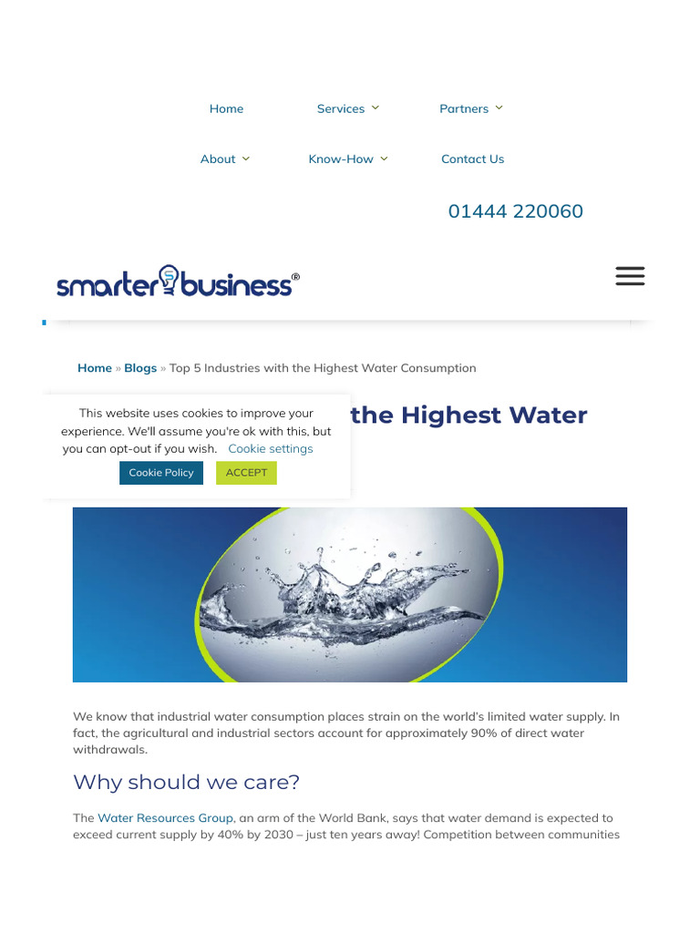 Industries With High Water Consumption - Smarter Business | PDF | Water ...