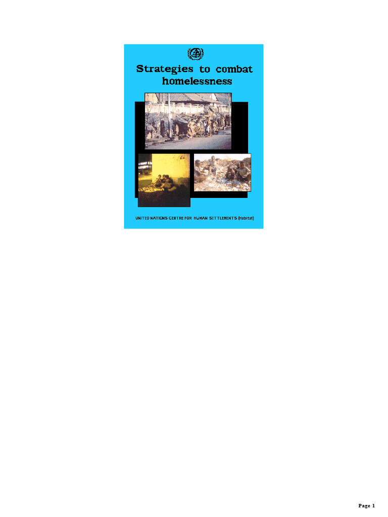 Strategies to Combat Homelessness | PDF | Homelessness | Drug ...