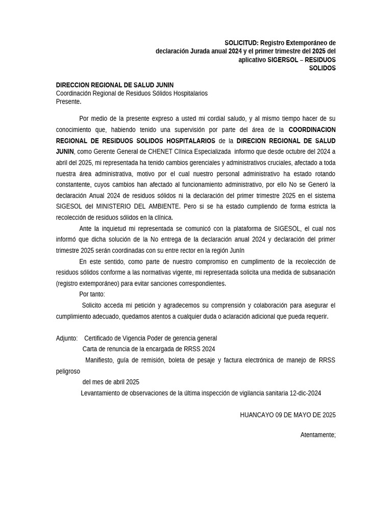 Solicitud Diresa | PDF