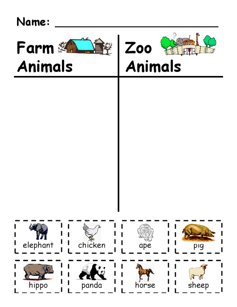 Farm and Zoo Animals | PDF