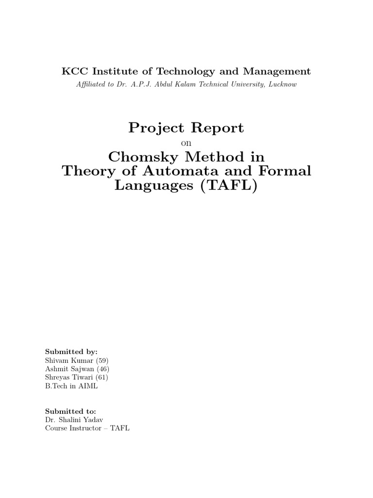 Chomsky Method | PDF | Automata Theory | Parsing
