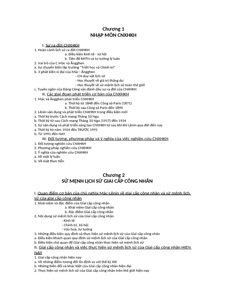 Outline CNXH CK | PDF