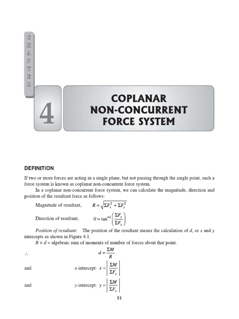 Coplanar Non-Concurrent Force System | PDF