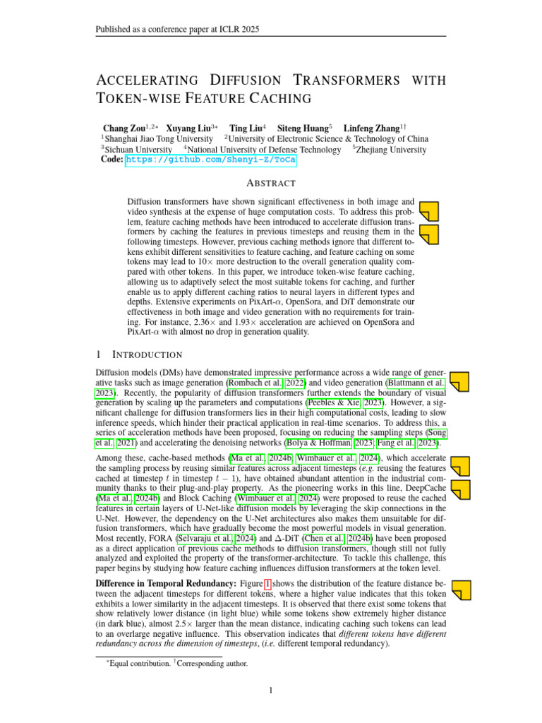 Zou 等 - 2025 - Accelerating Diffusion Transformers With Token-wis | PDF | Waves