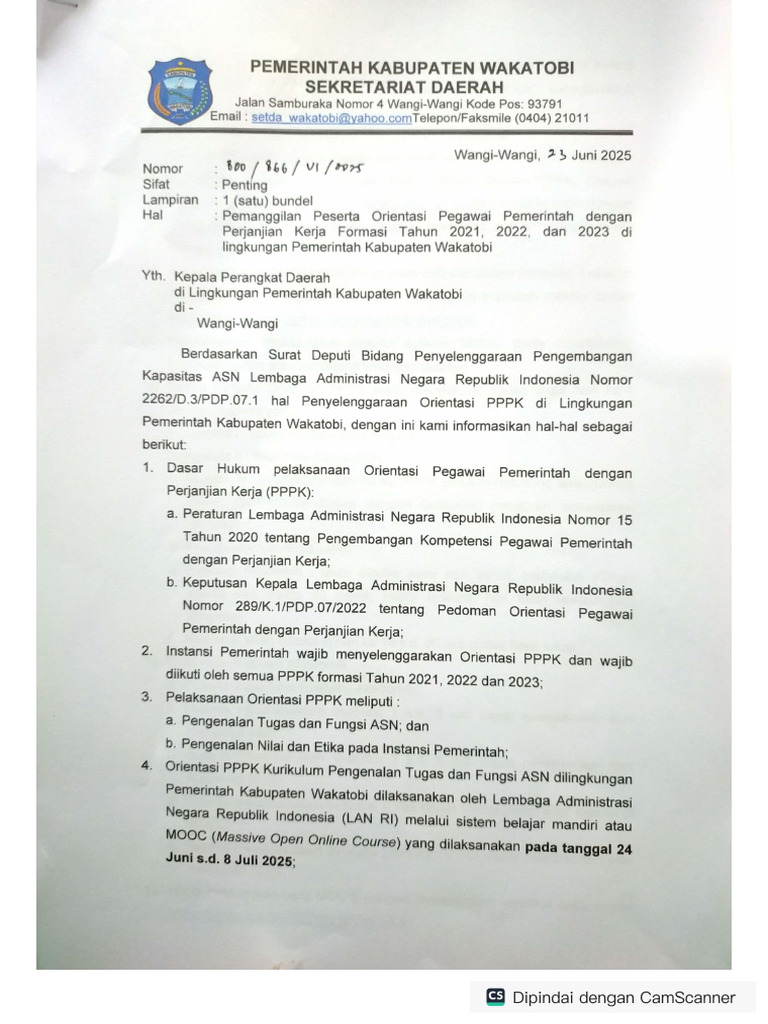 Surat Pemanggilan Peserta 2021 2022 2023 | PDF