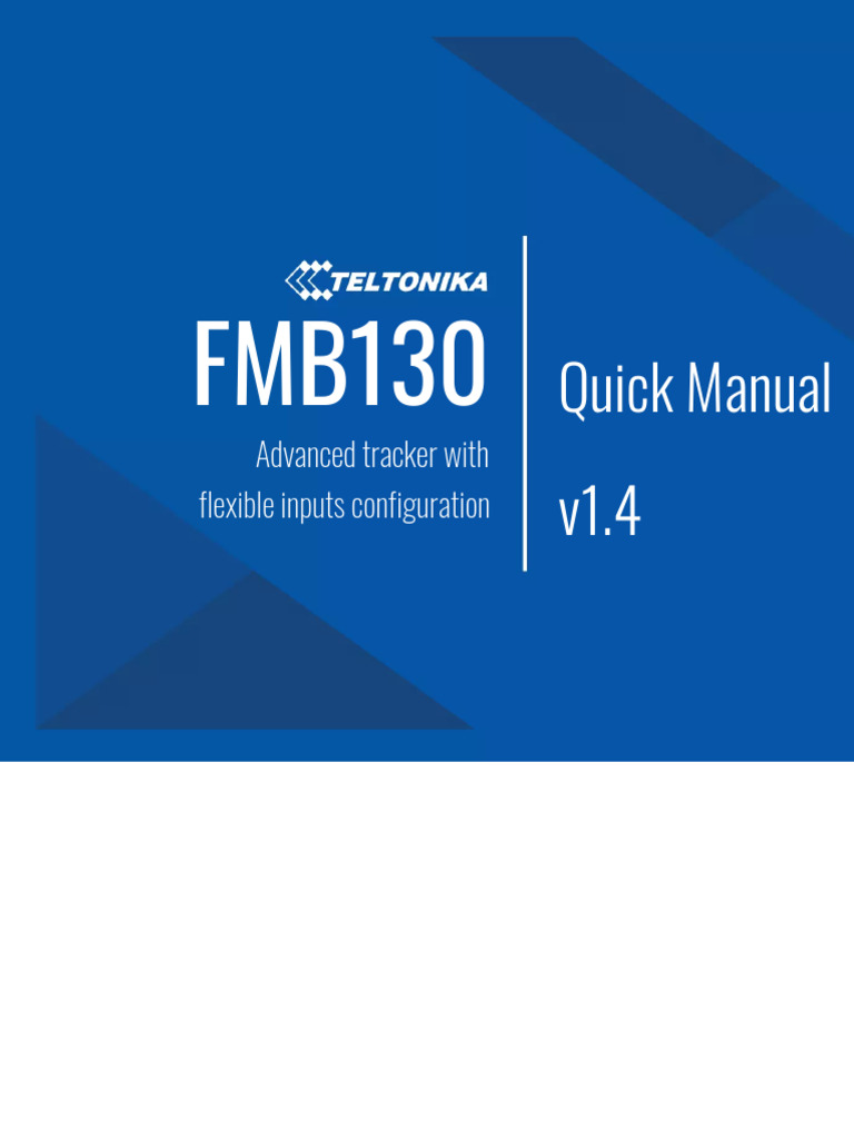 Manual de Utilizare Teltonika FMB130 (16 Pagini) | PDF