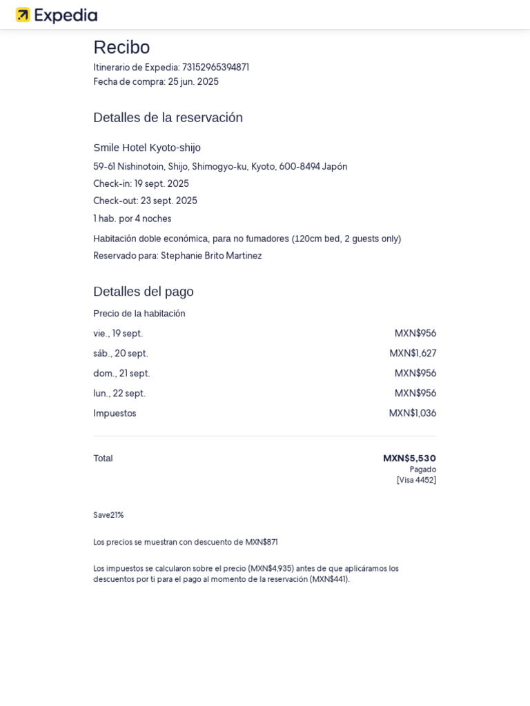 Trip Receipt | PDF