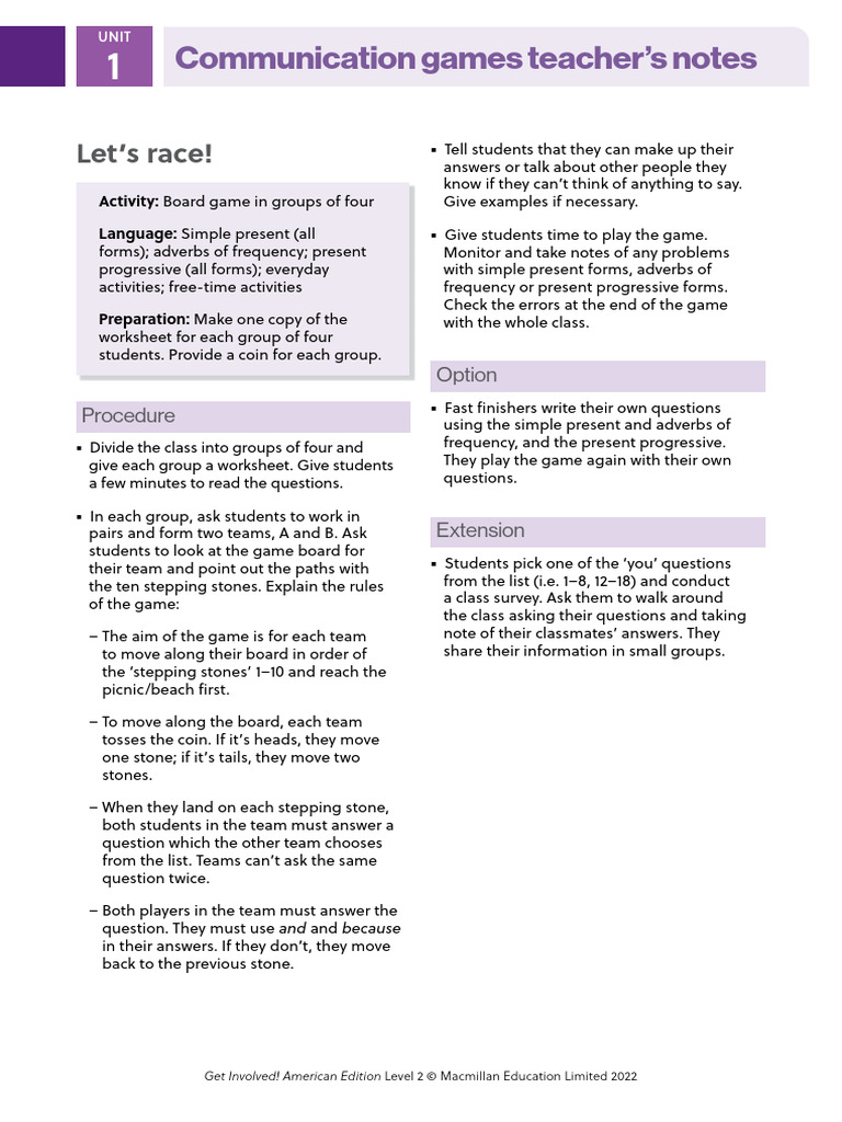 Communication Games U1 TNs | PDF