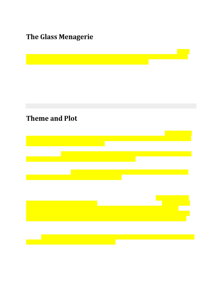 Exploring The Glass Menagerie Themes | PDF
