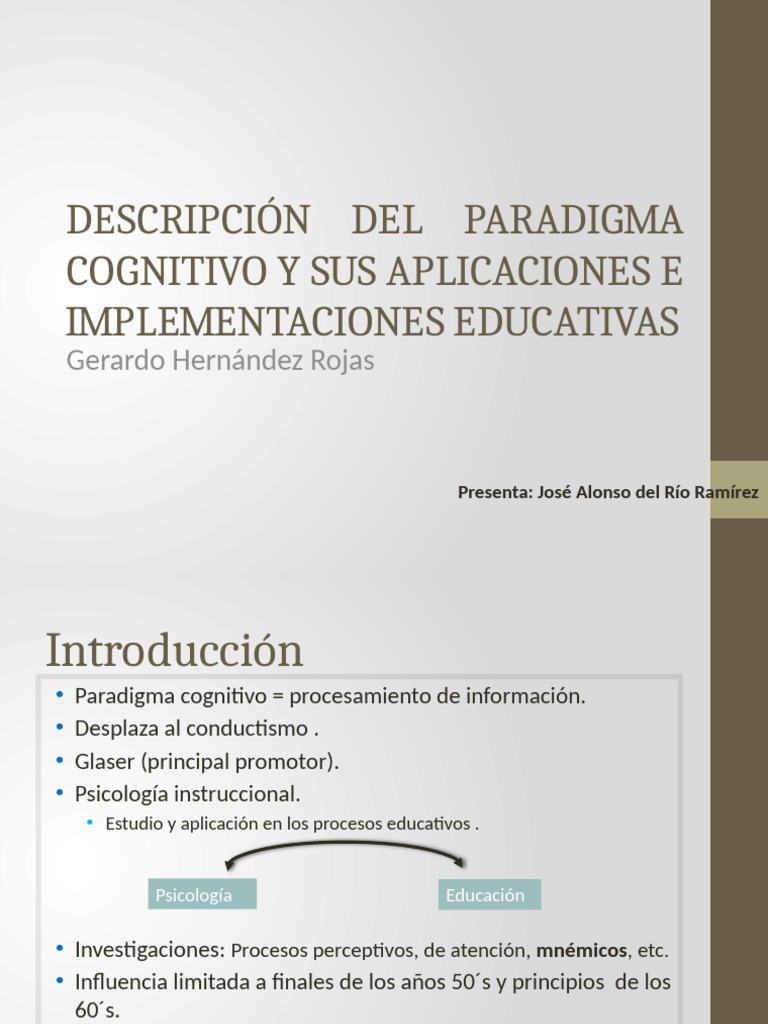 Aplicaciones del Paradigma Cognitivo | PDF | Aprendizaje | Mente