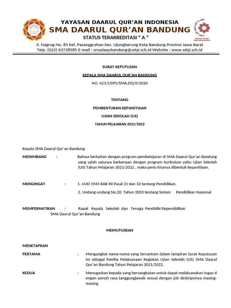 SK Panitia PTS | PDF