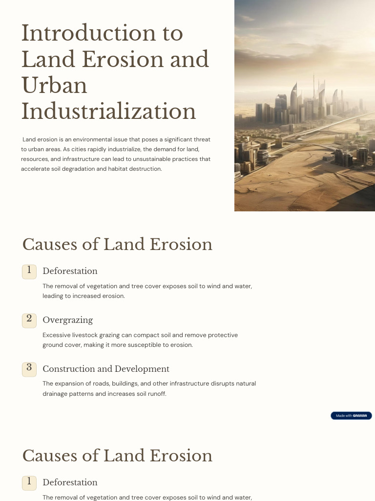 Introduction To Land Erosion and Urban Industrialization | PDF | Soil ...