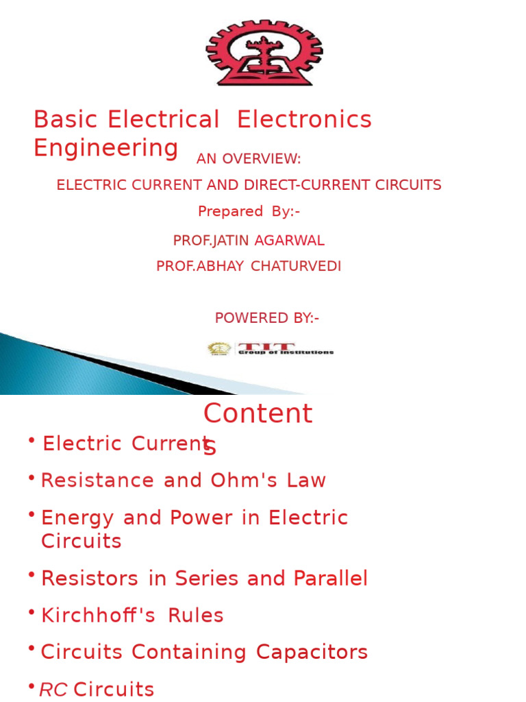 Basics of Electrical Engineering | PDF | Series And Parallel Circuits | Capacitance