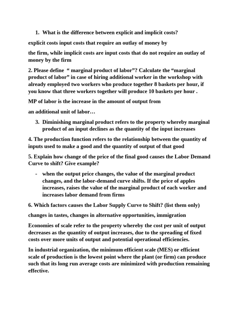 What Is The Difference Between Explicit and Implicit Costs | PDF | Inflation | Money