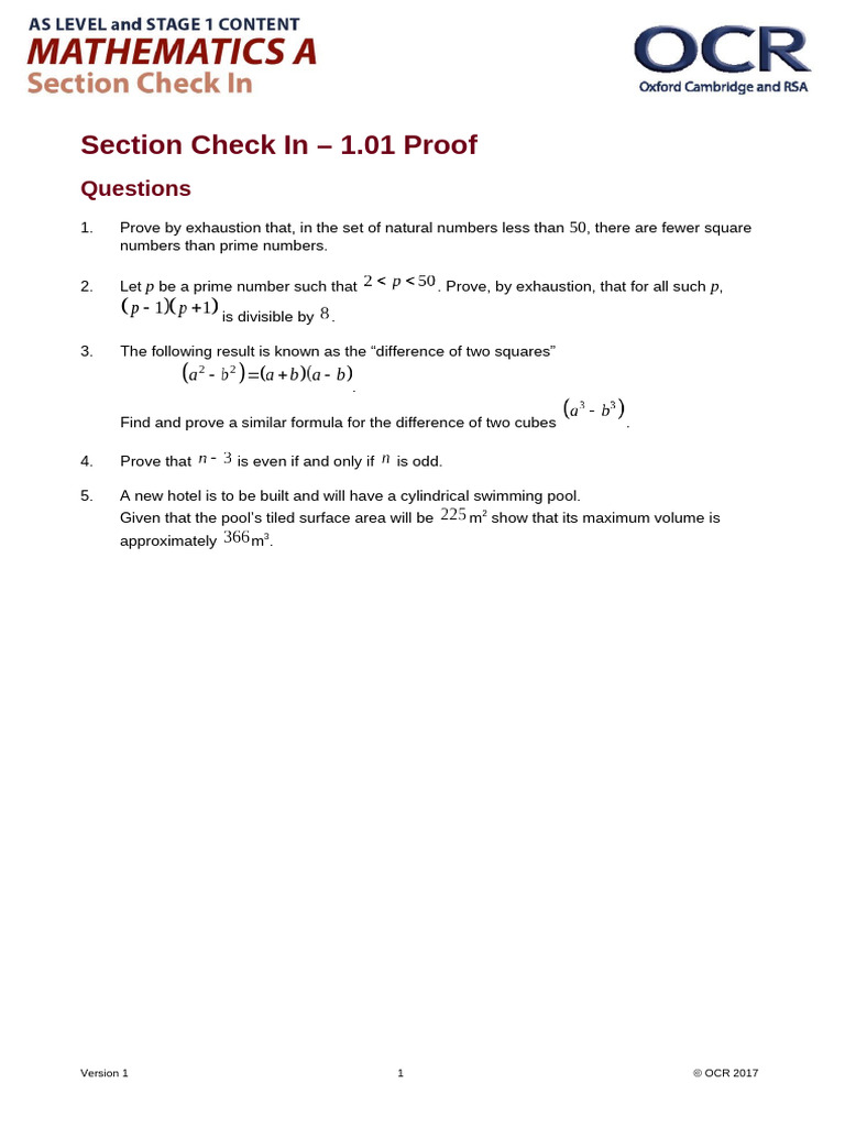 As Checkin 1.01 - v2 Proof | PDF | Prime Number | Mathematics