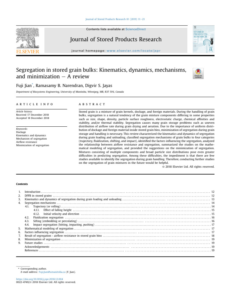 Journal of Stored Products Research: Fuji Jian, Ramasamy B. Narendran ...