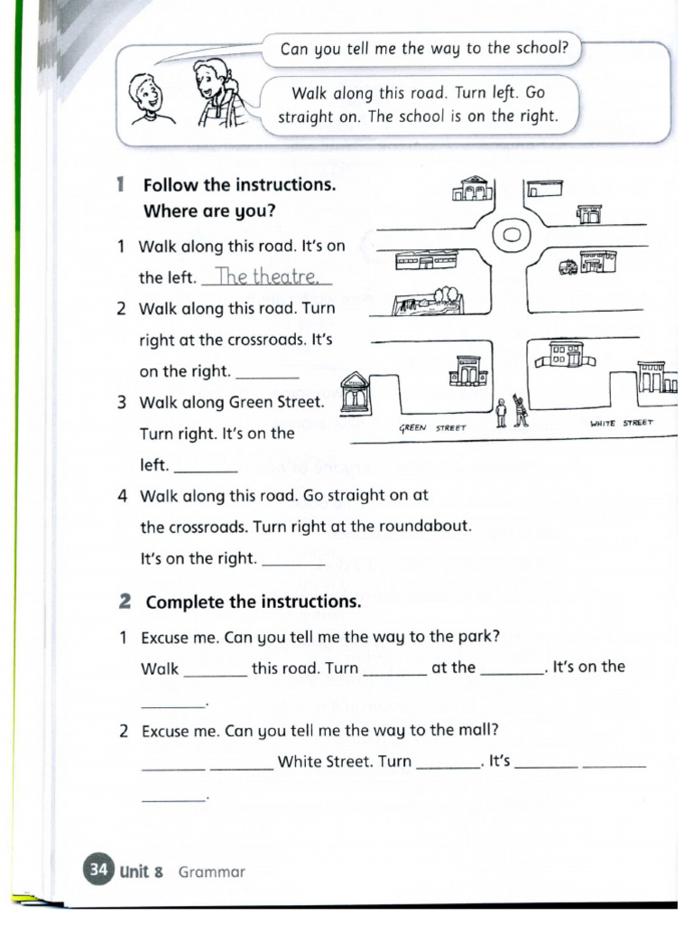 Unit8 Directions WS | PDF