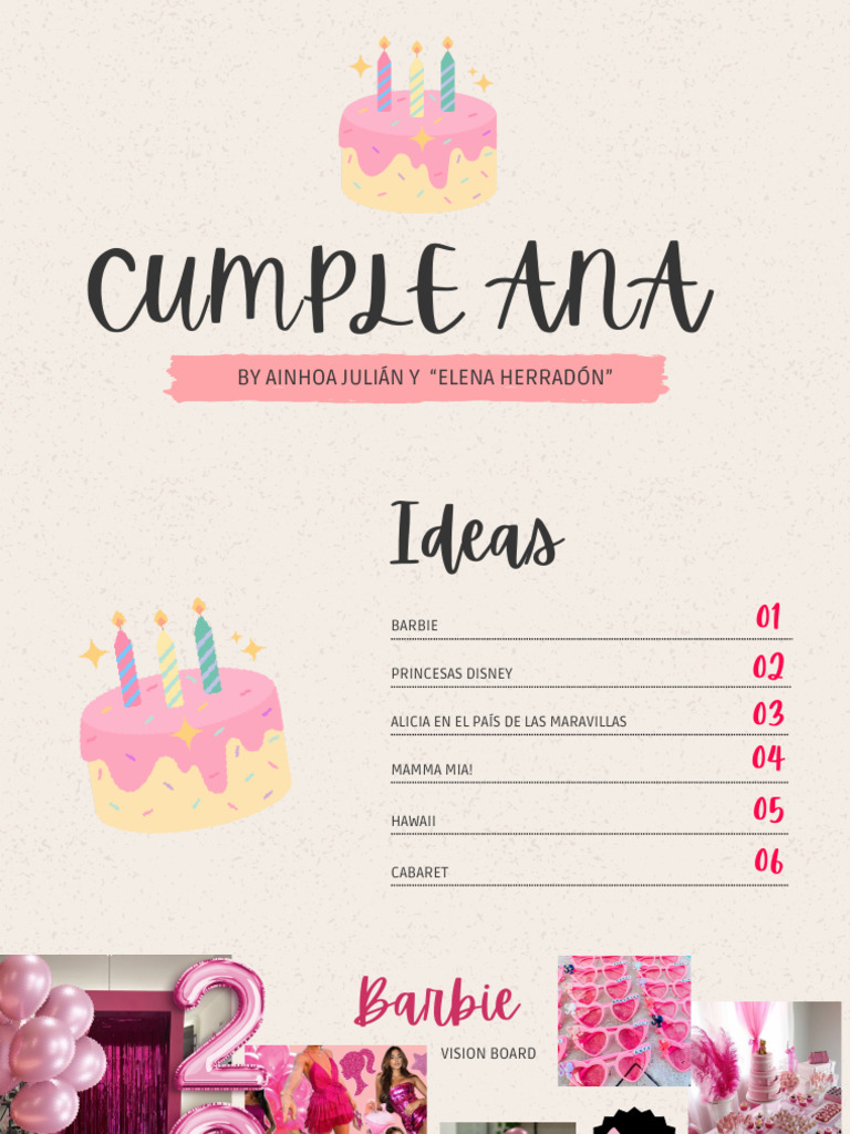 Inspo temáticas cumple | PDF