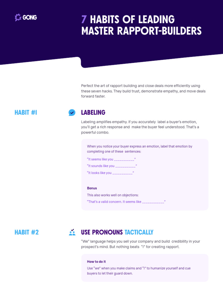 7 Habits of Leading Master Rapport Builders | PDF | Behavioural Sciences | Communication